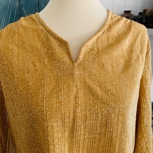 Vintage | Tops | Vintage Gold Metallic Tunic | Poshmark